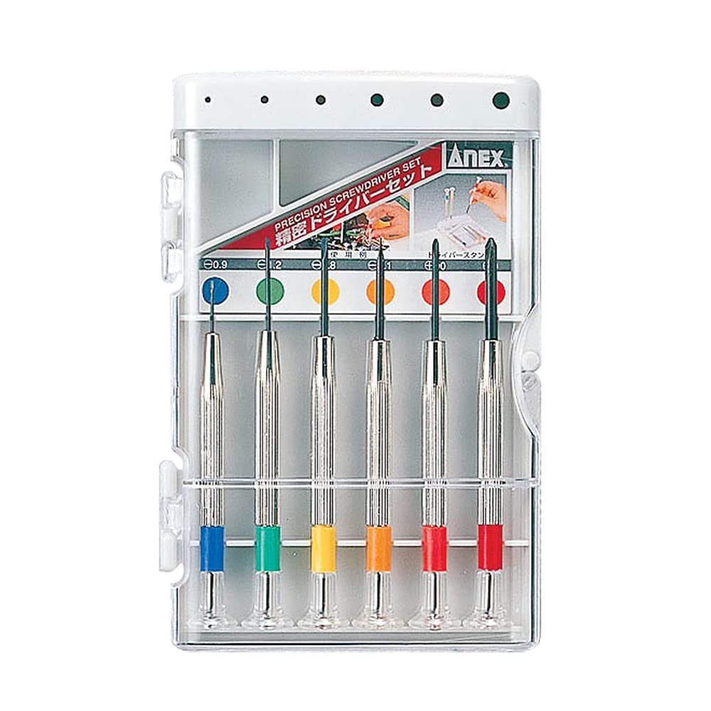 Anex Precision Screwdriver Set - 6 Piece Phillips and Flat Head with C