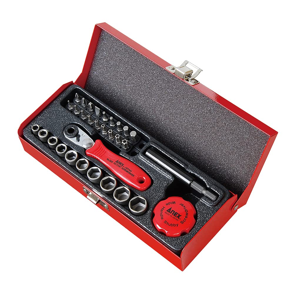 Anex Compact Ratchet Driver Set Anex 52 Bit With Case Anex Tool No.525