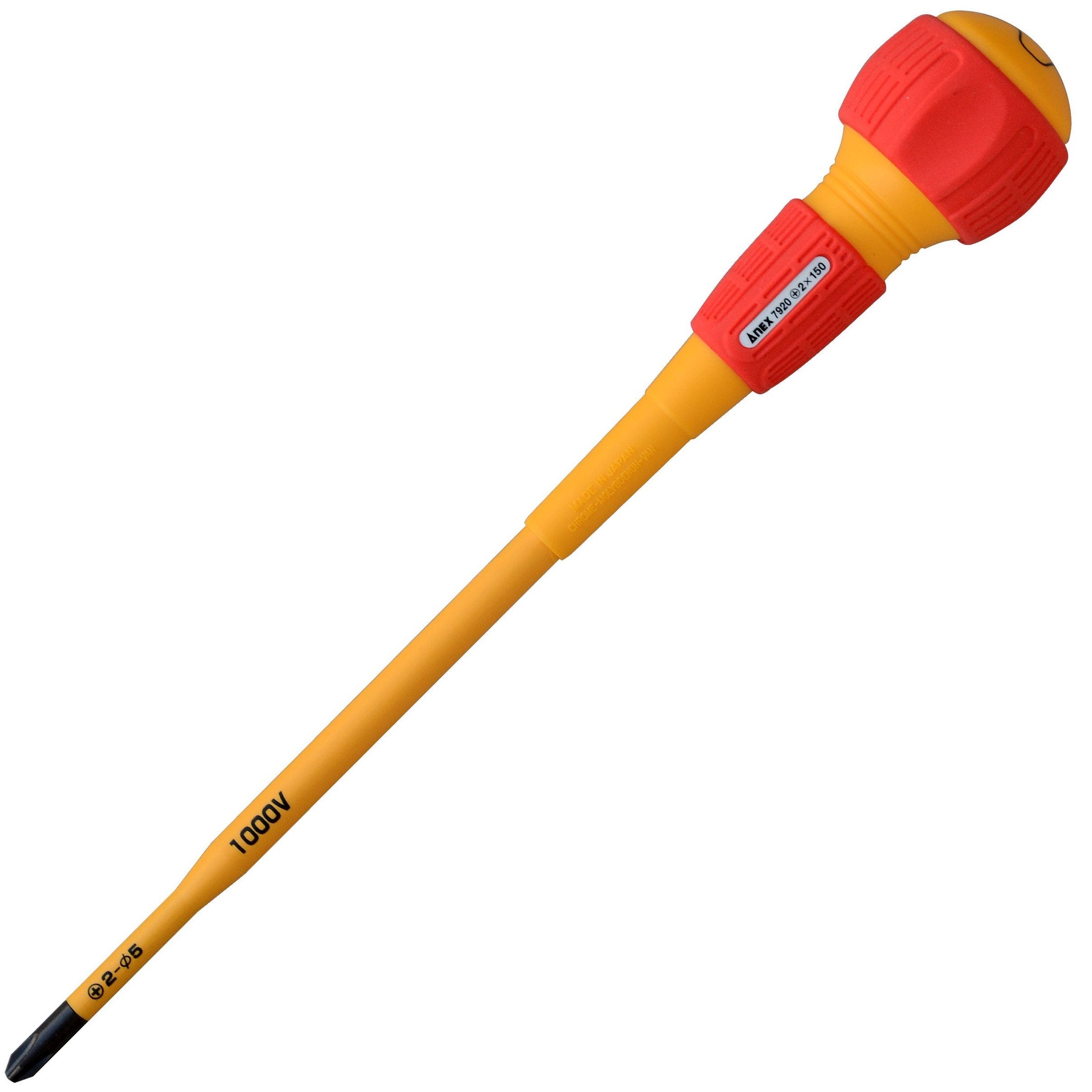 Anex 1000V Insulated Thin Shaft Slim Screwdriver +2x150 No.7920 Set of