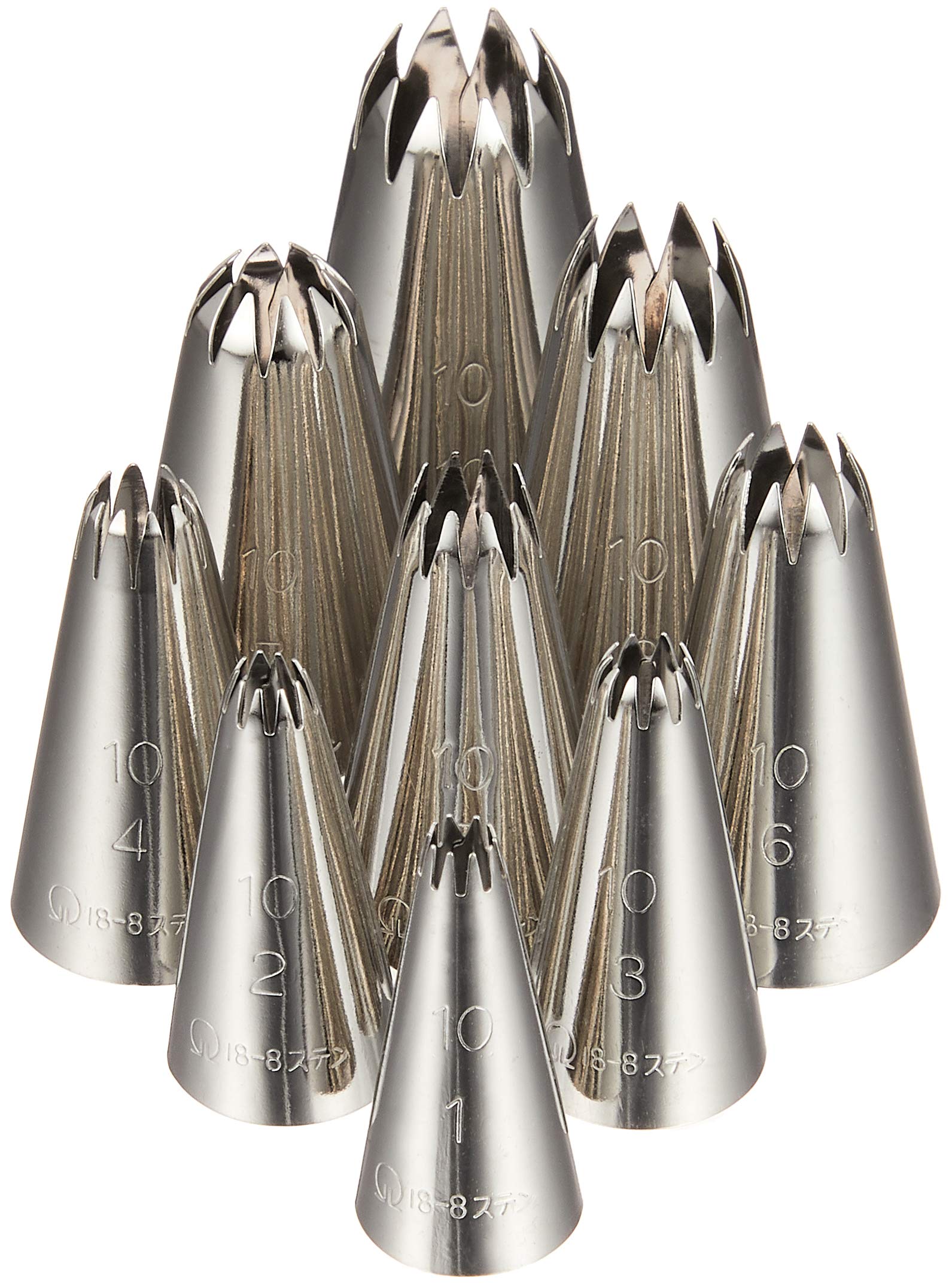 Endo Shoji 18-8 Stainless Steel Flower Tip Set 9 Pcs Made in Japan