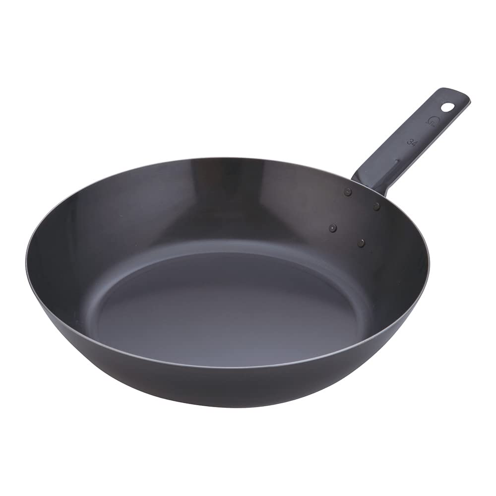 Endo Shoji 34cm Iron Frying Pan IH Compatible Black Skin Made in Japan