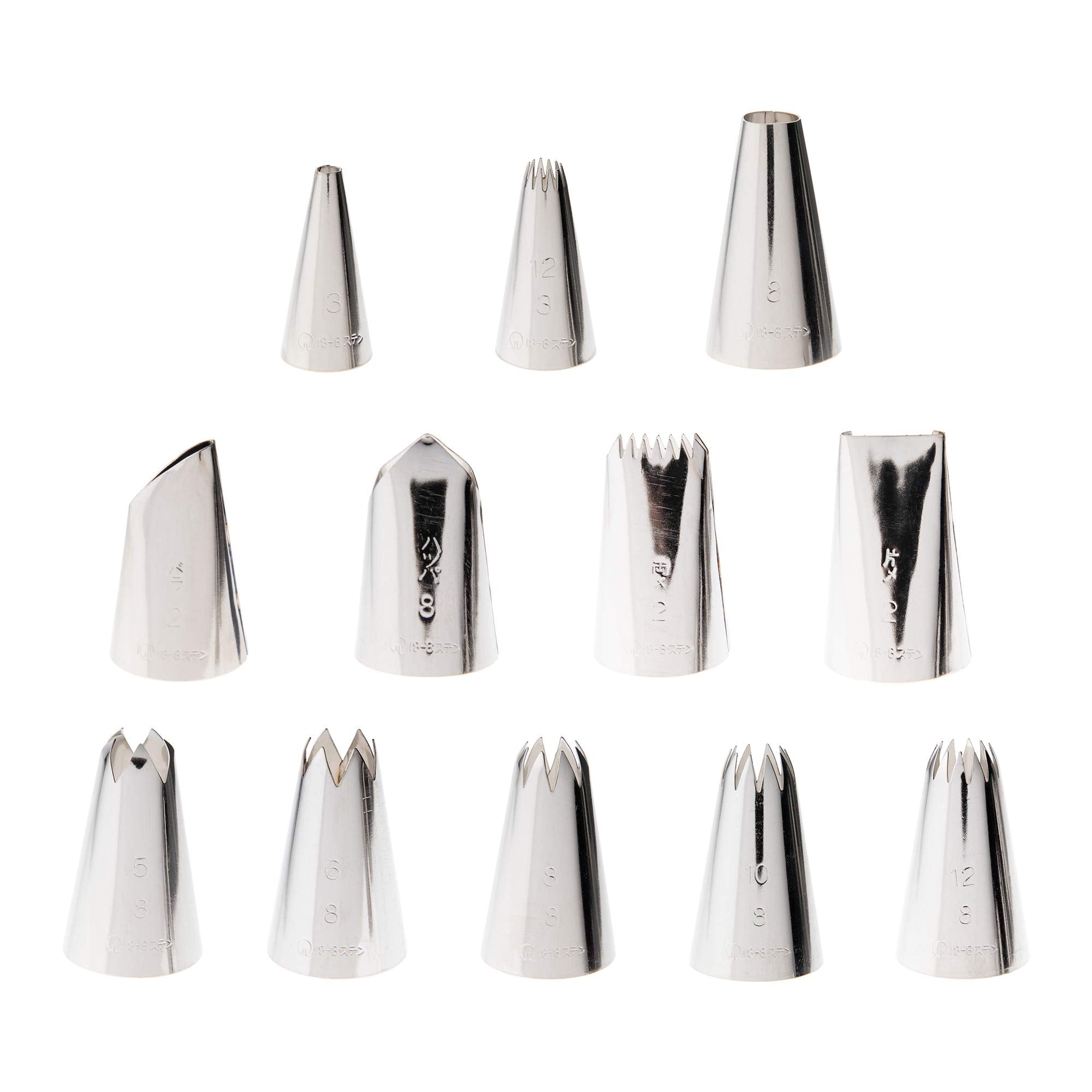 Endo Shoji Commercial Nozzle Set 12 pcs No.8 Stainless Steel Japan Mad