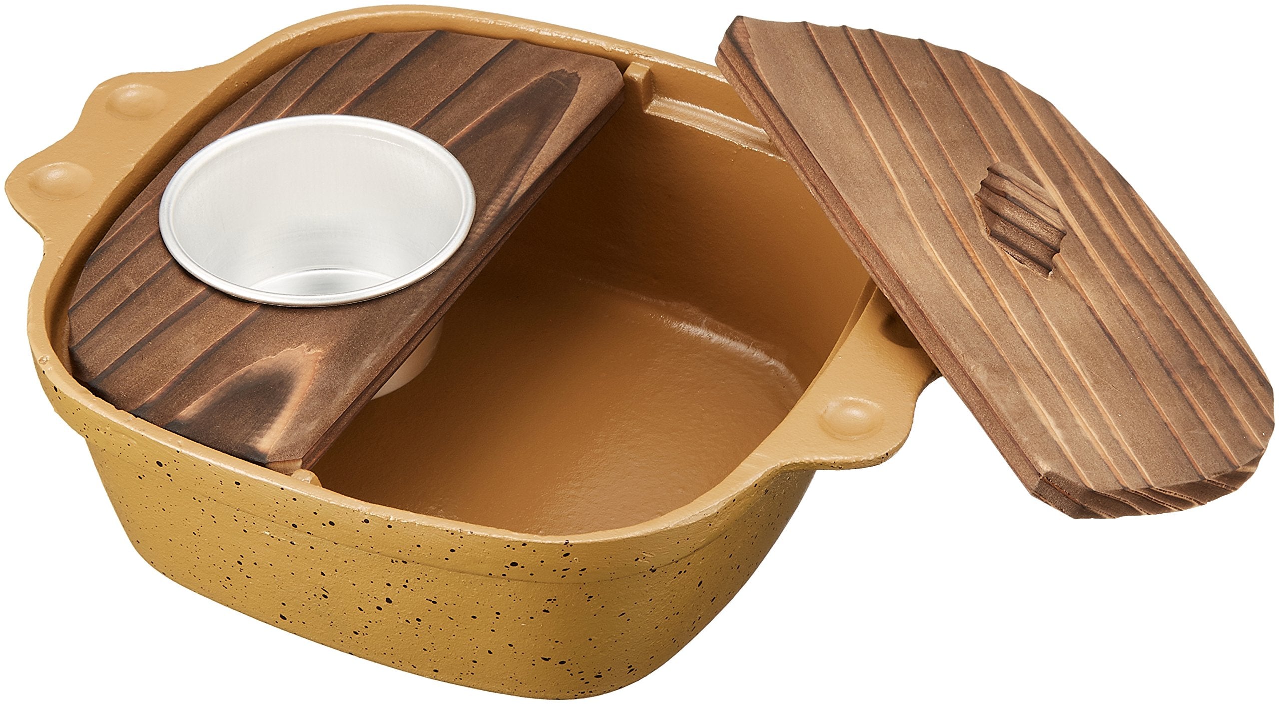 Endo Shoji Aluminum Yudofu Pot 15cm Brown with 2 Lids and Nakako Japan