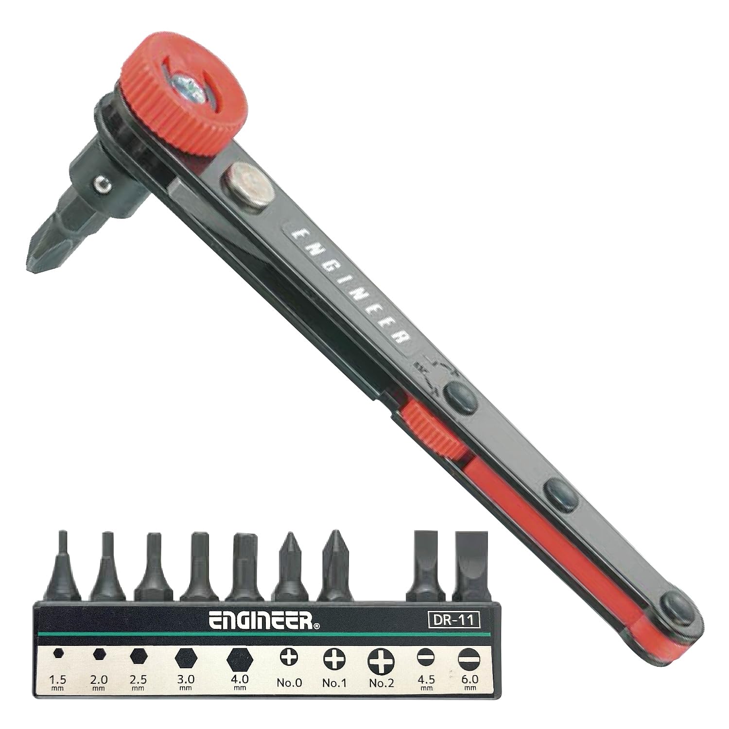 Engineer 10-Bit Offset Ratchet Set with Durable Tip Thickness