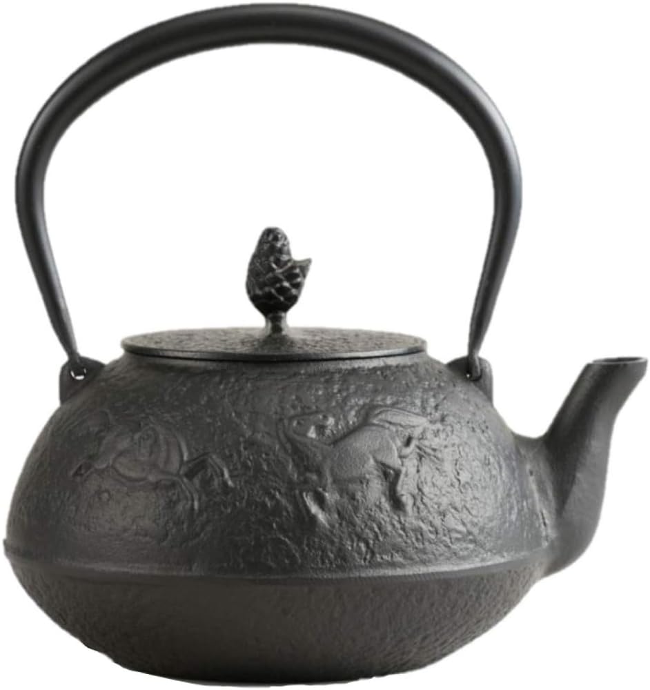 Iwachu Iron Teapot 1.5L Black-Glazed Horse Skin Nambu Ironware 11703