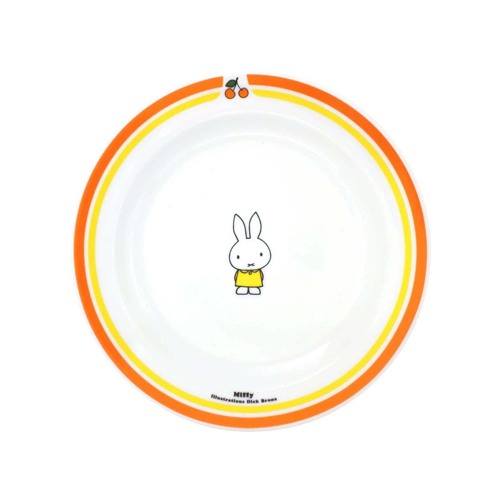 Kanesho Pottery Miffy Plate 20cm Retro Cafe Cherry Design Made in Japa