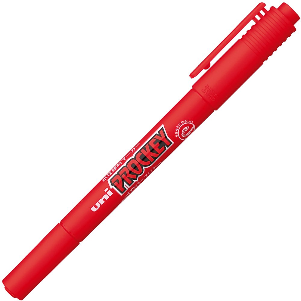 Mitsubishi Pencil Plocky Twin Extra Fine Water-Based Red Pen Pack of 1