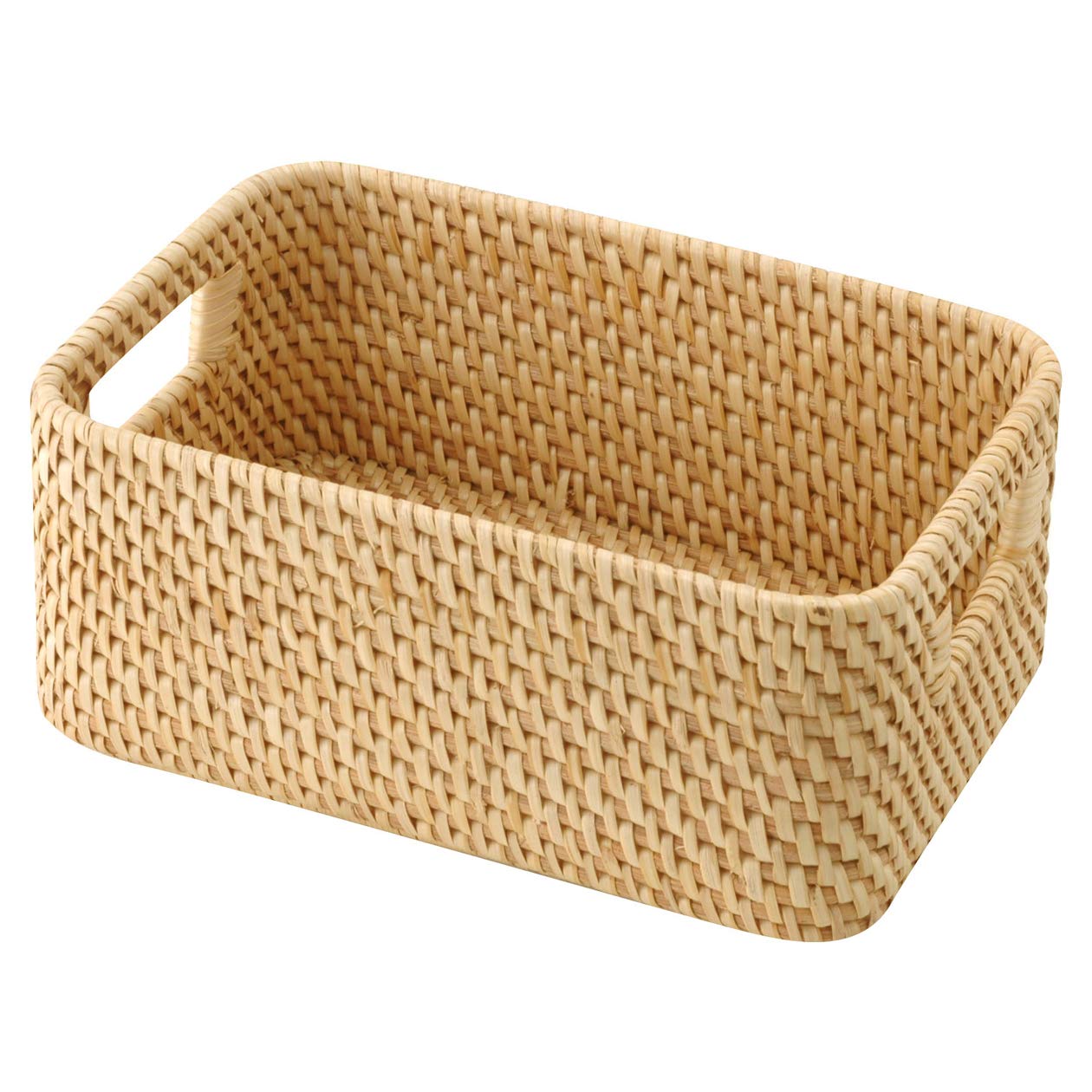 Muji Rattan Box with Handle Stackable 15x22x9cm Natural Storage Soluti