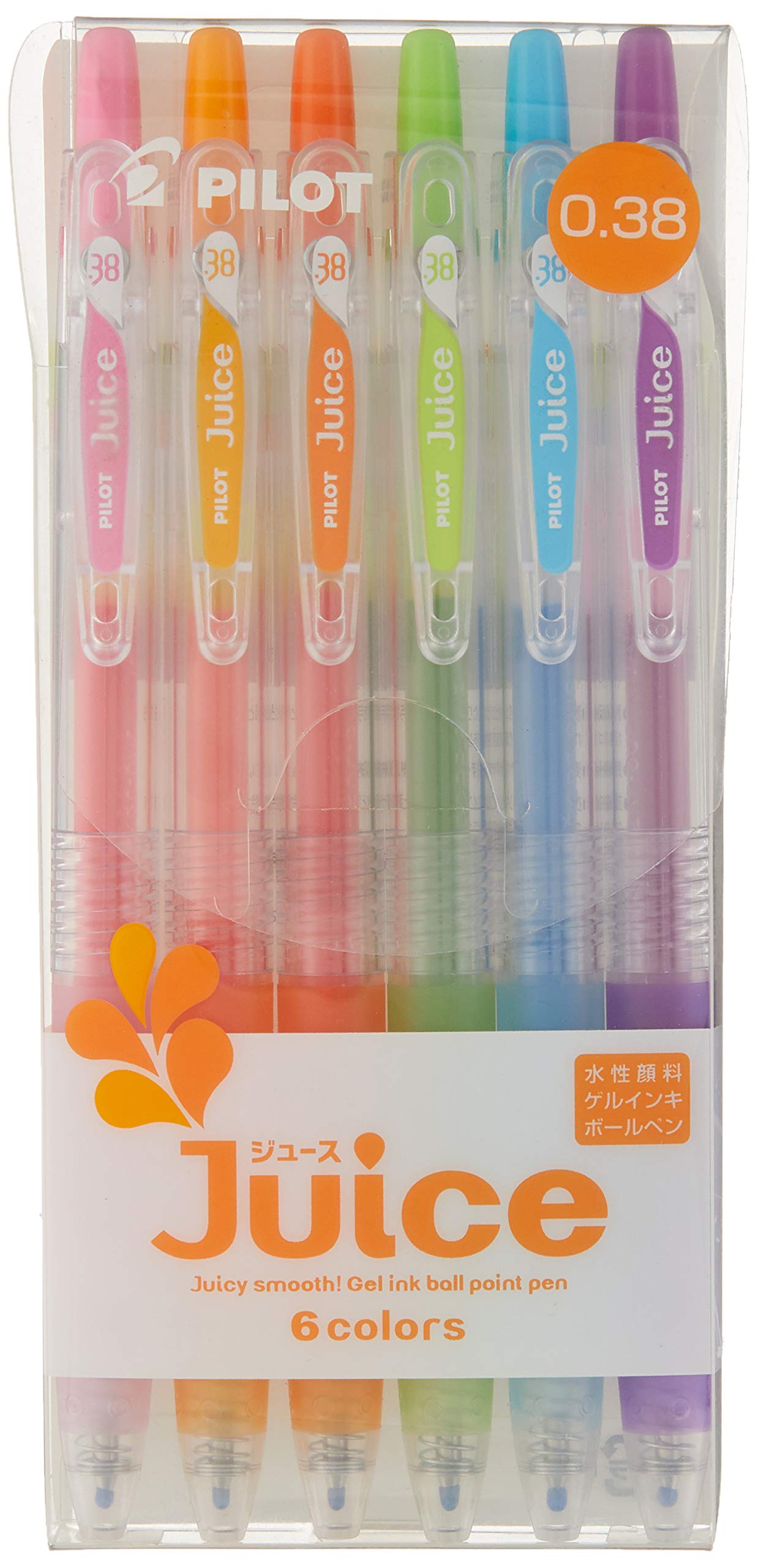 Pilot Juice 0.38 Gel Ballpoint Pen - 6 Vibrant Colors Set Lju60Uf6C Mo