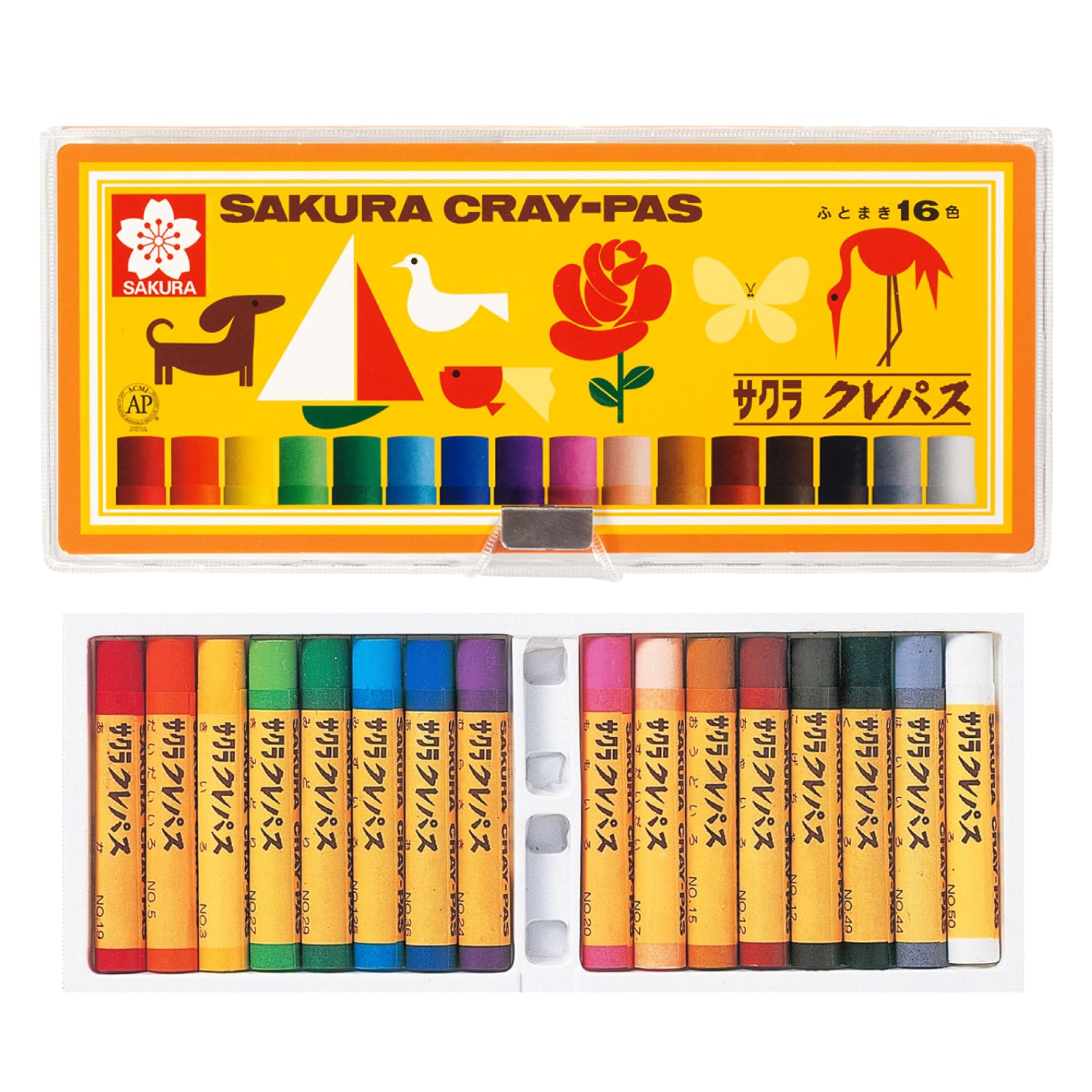 Crayons Sakura Cray-Pas 16-Color Set with Soft Case for Artists