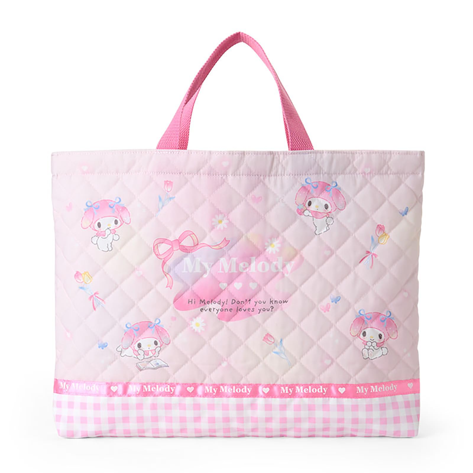 Sanrio My Melody Quilted Children's Lesson Bag with Name Space and Loo