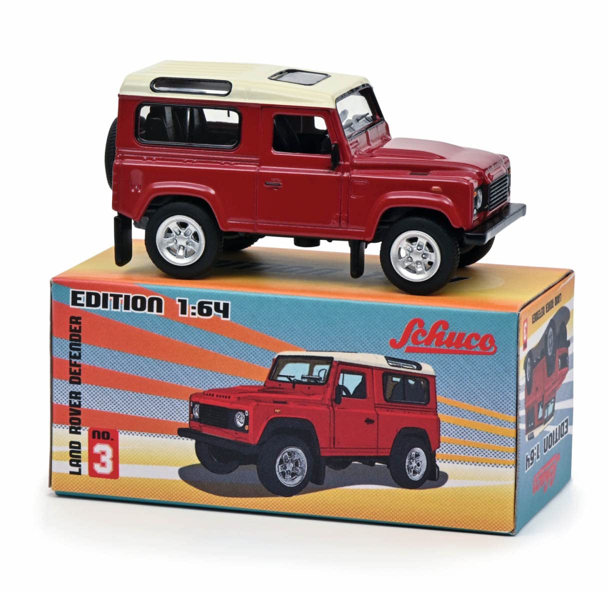 Schuco 1/64 Land Rover Defender Diecast Car Paper Box Edition Import