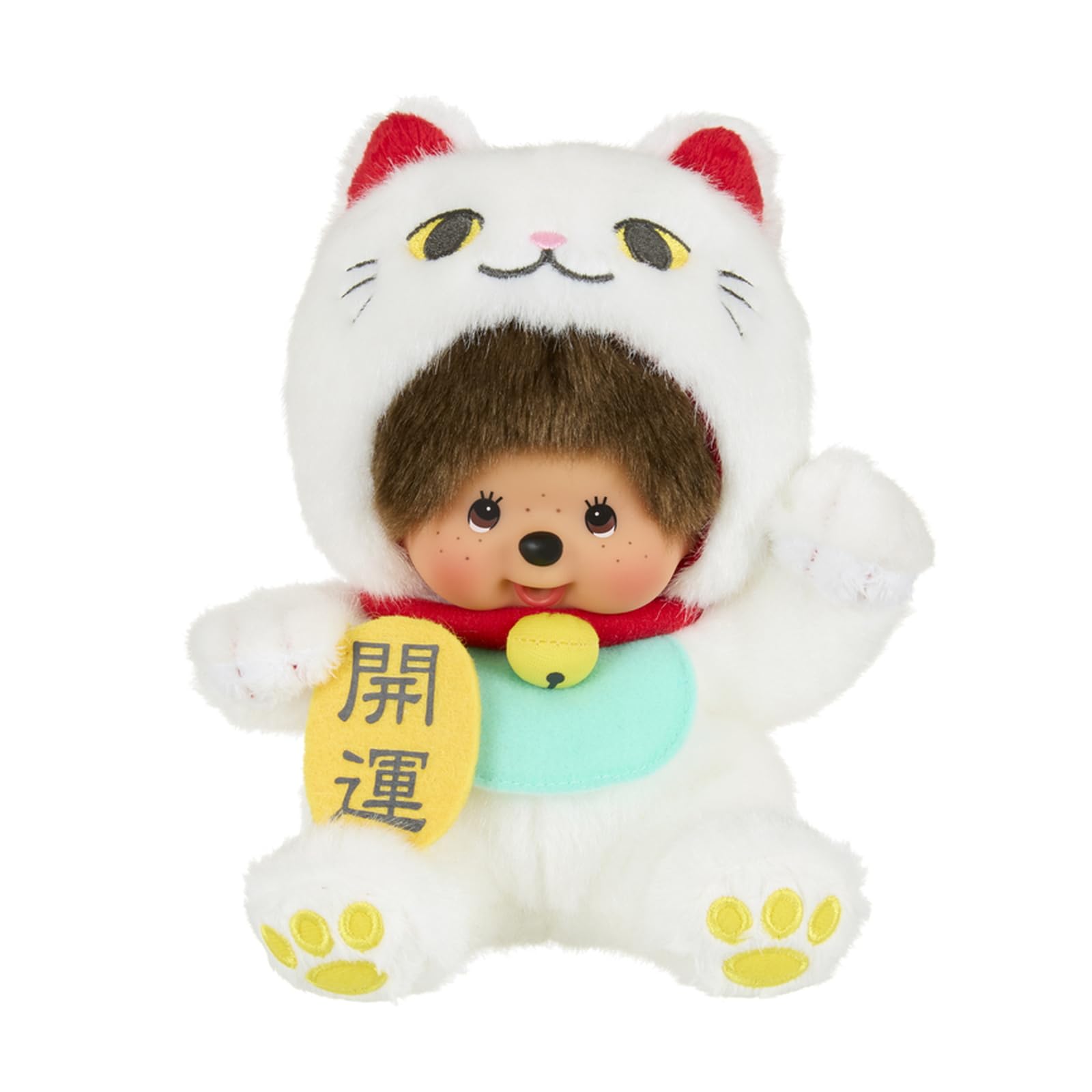 Sekiguchi Monchhichi Maneki Neko Plush Toy S White 18cm 205875