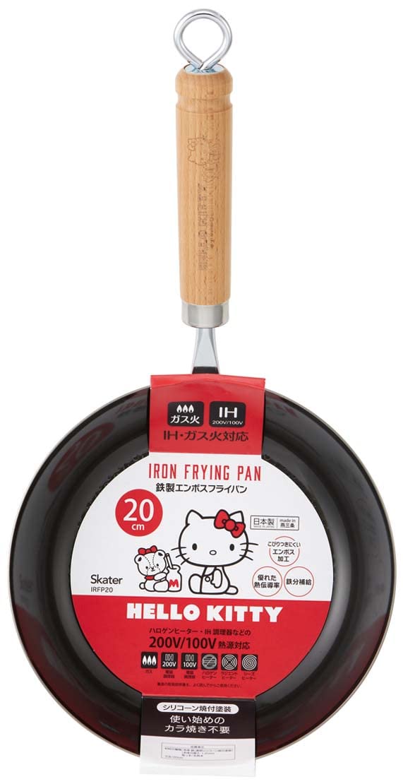 Skater Hello Kitty IH Gas Compatible Iron Frying Pan Made in Japan