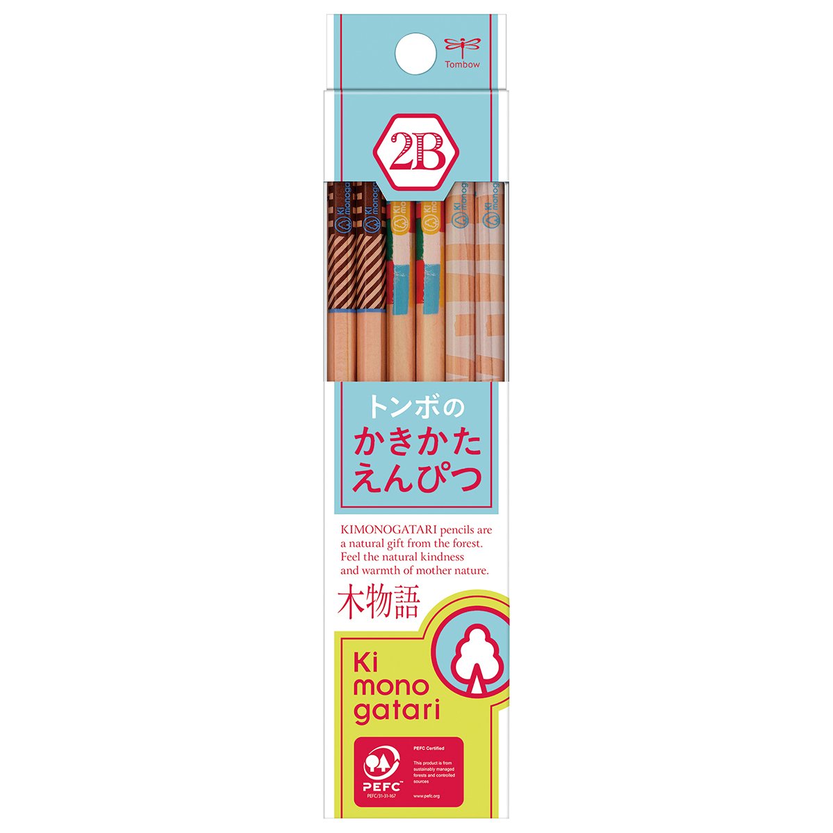 Tombow 2B Light Blue Pattern Drawing Pencils Tree Story Edition 1 Doze