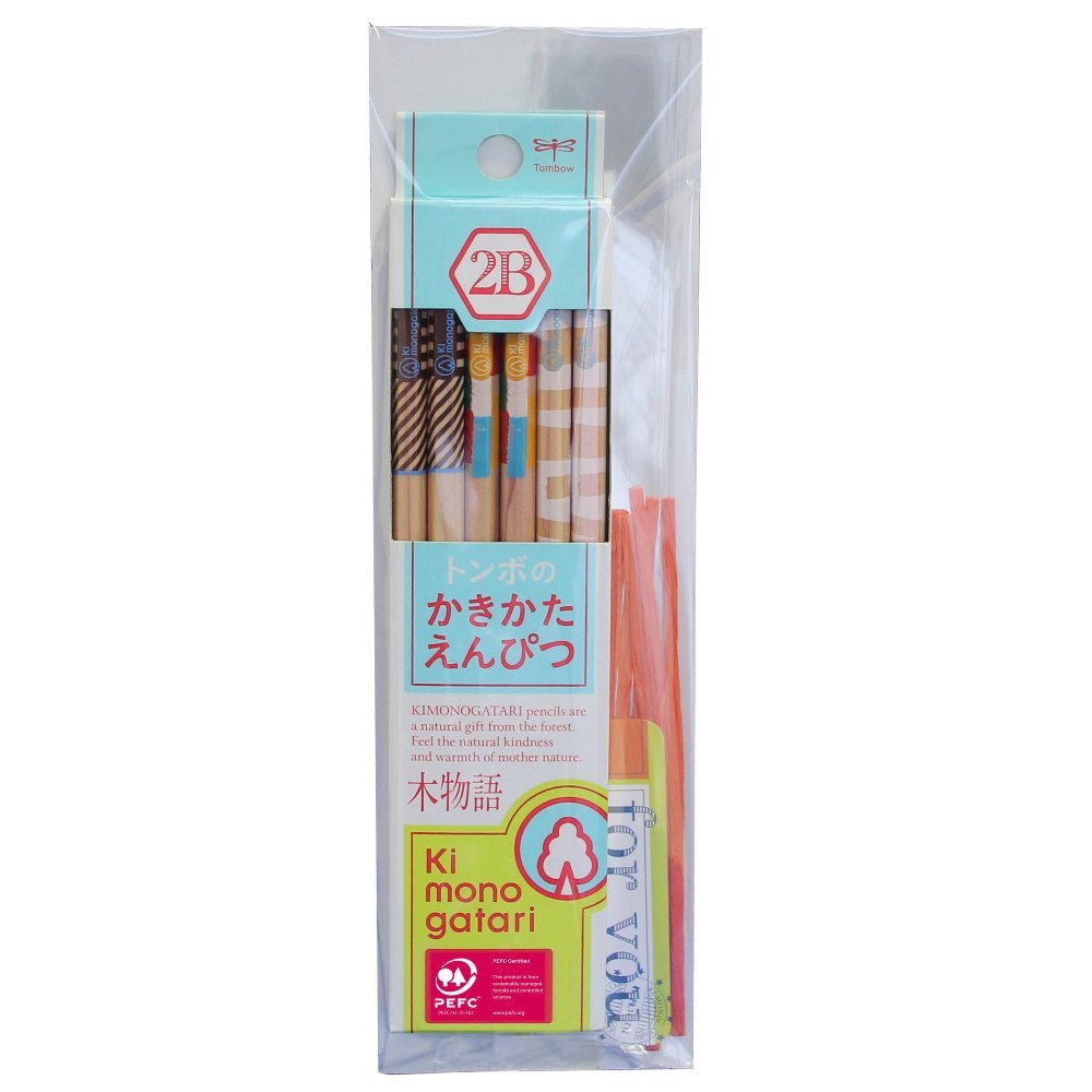 Tombow 2B Small Drawing Pencil with Light Blue Pattern - Wood Story Gi