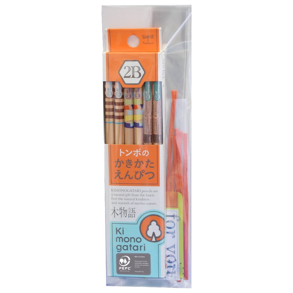 Tombow 2B Drawing Pencil Wood Story Small Gift Orange Pattern Kb-Kpf03