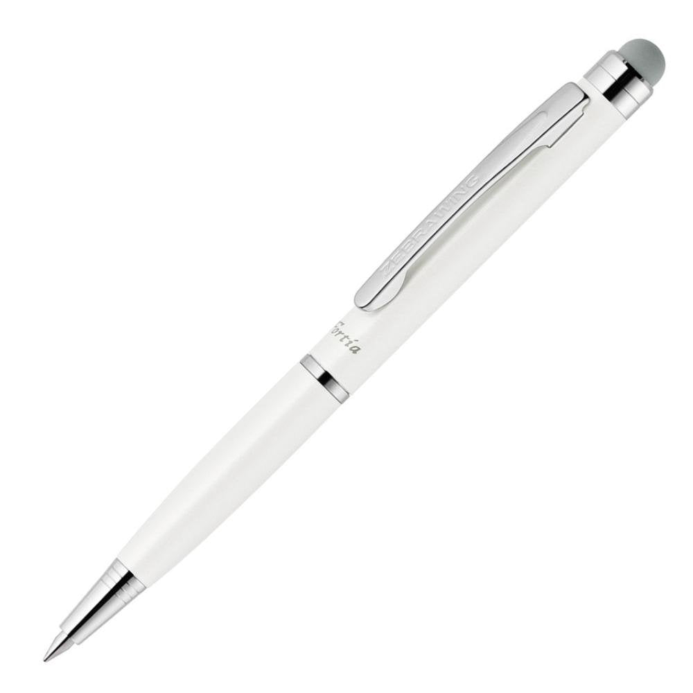 Zebra Fortia Stylus Ballpoint Pen in White Touch Pen Feature - Patc2W