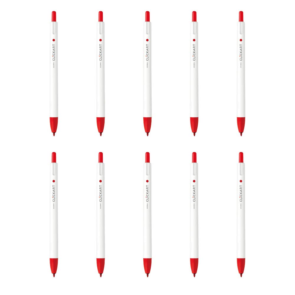 Zebra Clickart Water-Based Red Pen Pack of 10 - B-Wyss22-R