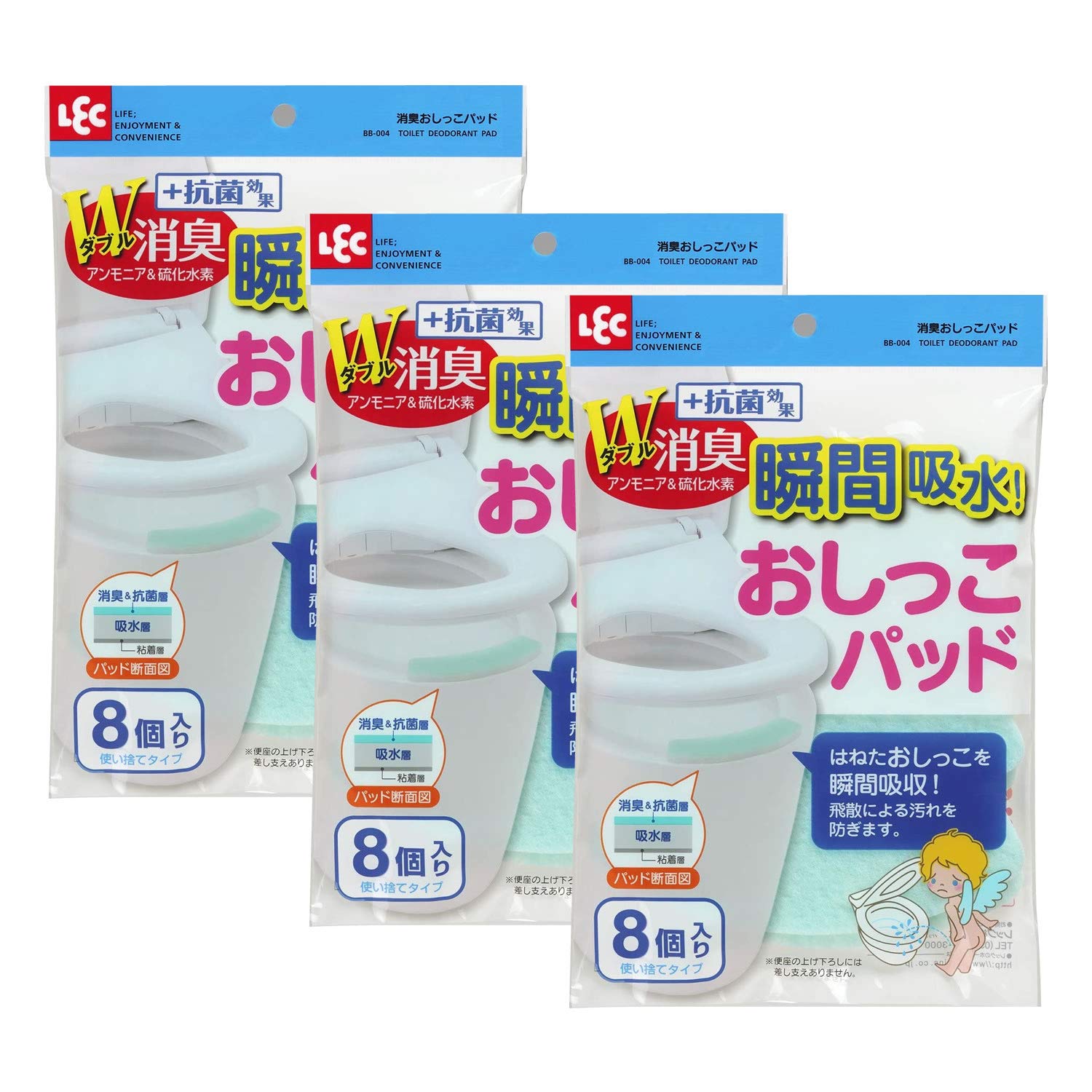 Lec Deodorizing Sheet 8X3 Set Bb-004 Japan | Toilet Seat Urine Splash