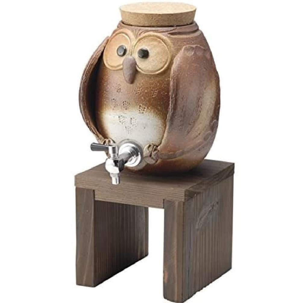 Nishiyama Shigaraki Owl Shochu Server G5-3304 - Authentic Japanese Cra