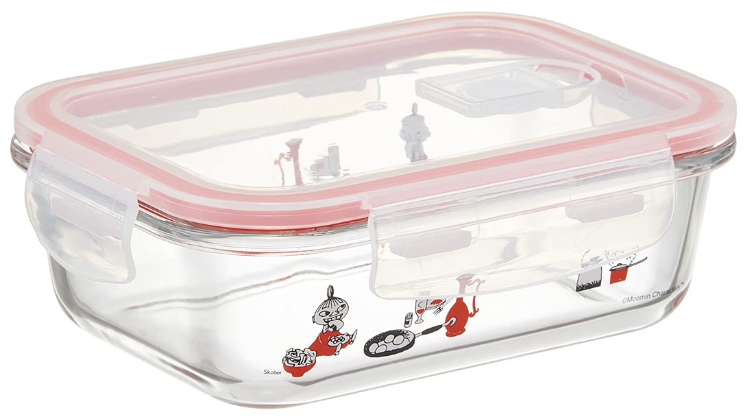 Skater Moomin Kitchen 650Ml Glass Storage Container with Lock Lid Valv